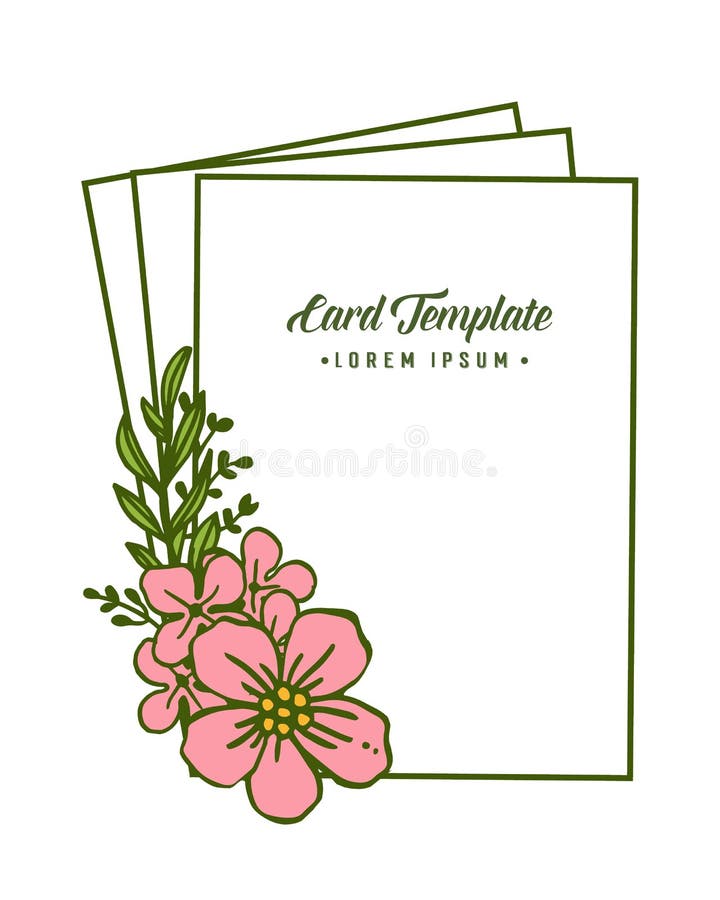 Vector Illustration Pattern Art Pink Flower Frame with Decorative of ...