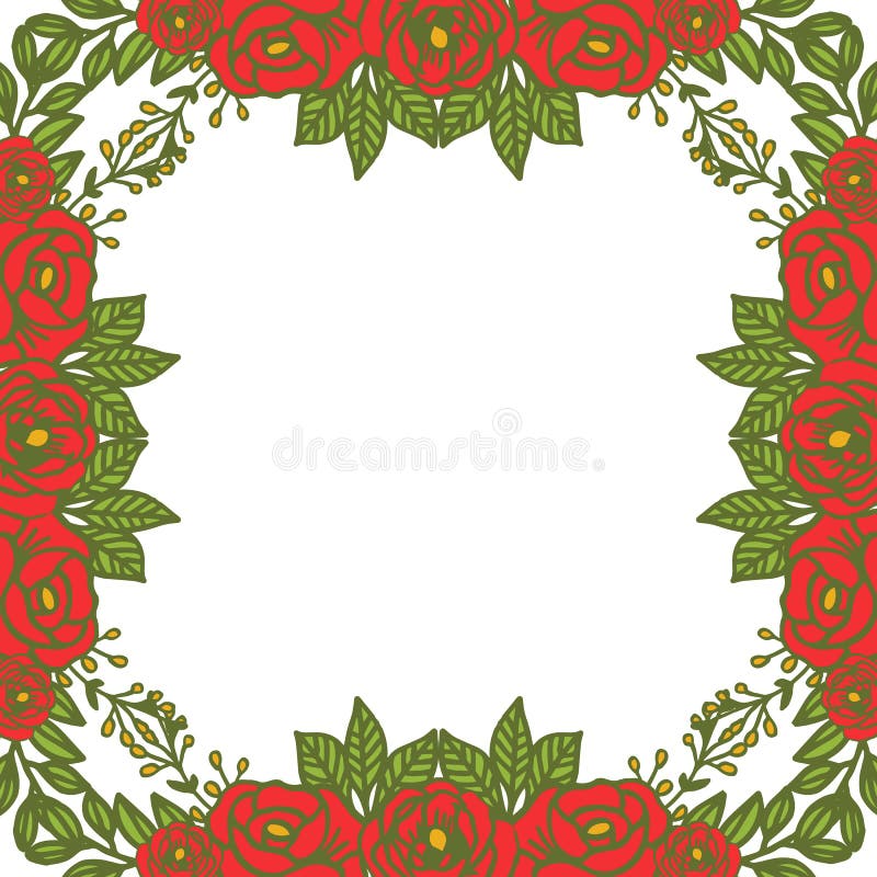Vector Illustration Pattern Art Rose Red Flower Frame with Backdrop ...