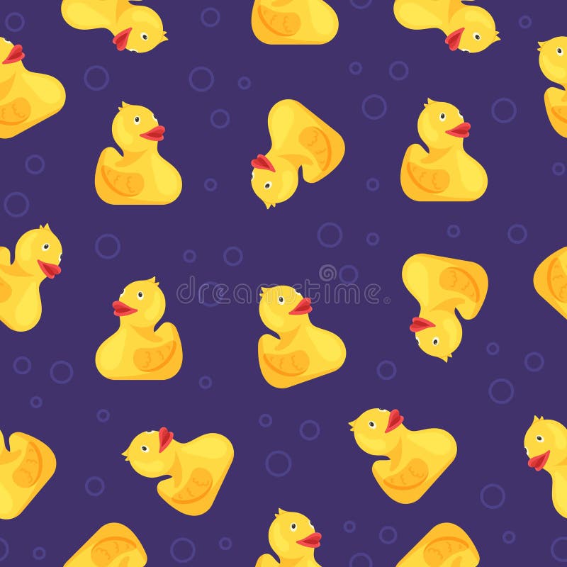 Vector Illustration of a Pattern of Baby Bathing Ducks. Stock Vector ...