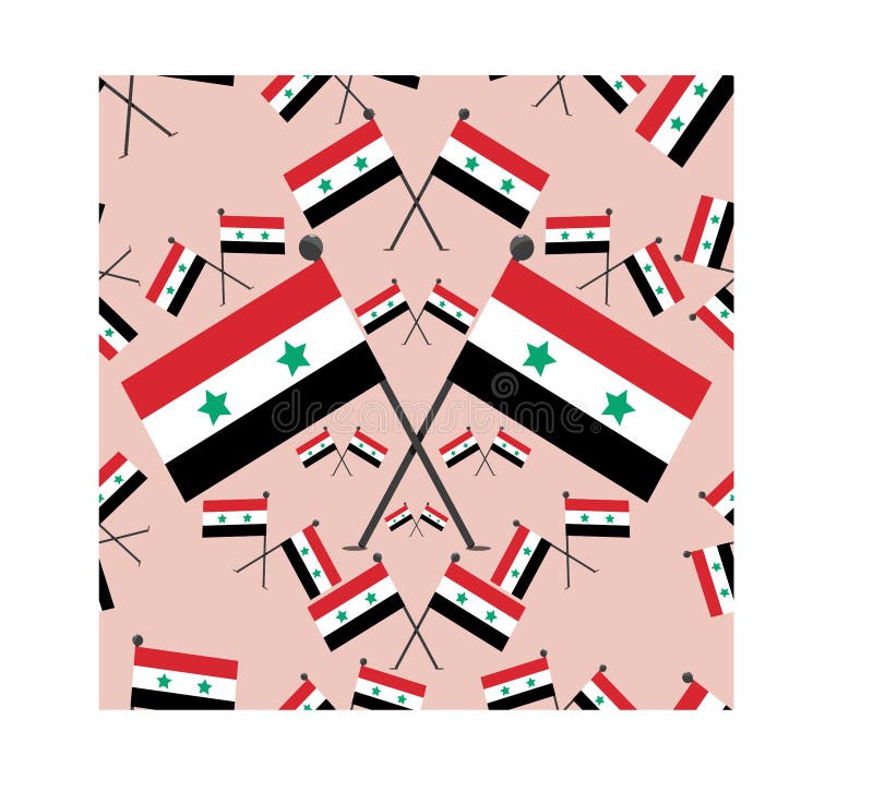 Vector Illustration of Pattern Syria Flags Stock Vector - Illustration ...