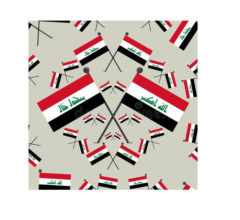 Vector Illustration of Pattern Iraq Flags Stock Vector - Illustration ...