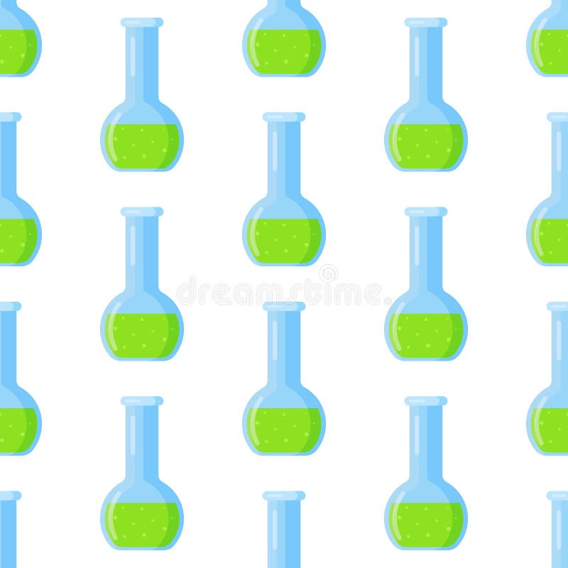 Vector Illustration of the Pattern of Chemical Test Tubes and Flasks ...