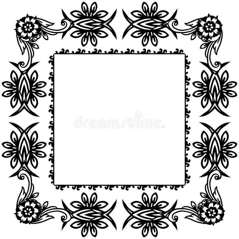 Vector Illustration Pattern Flower Frame with Beautiful Decoration ...