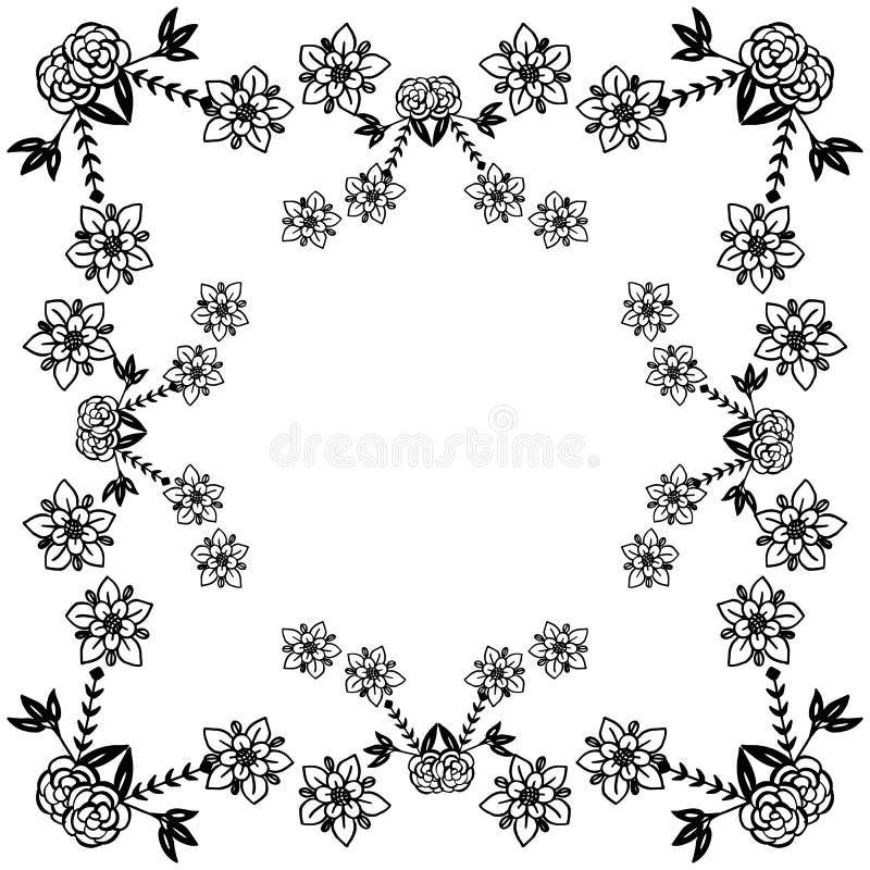 Vector Illustration Pattern Flower Frame with Beautiful Design Stock ...