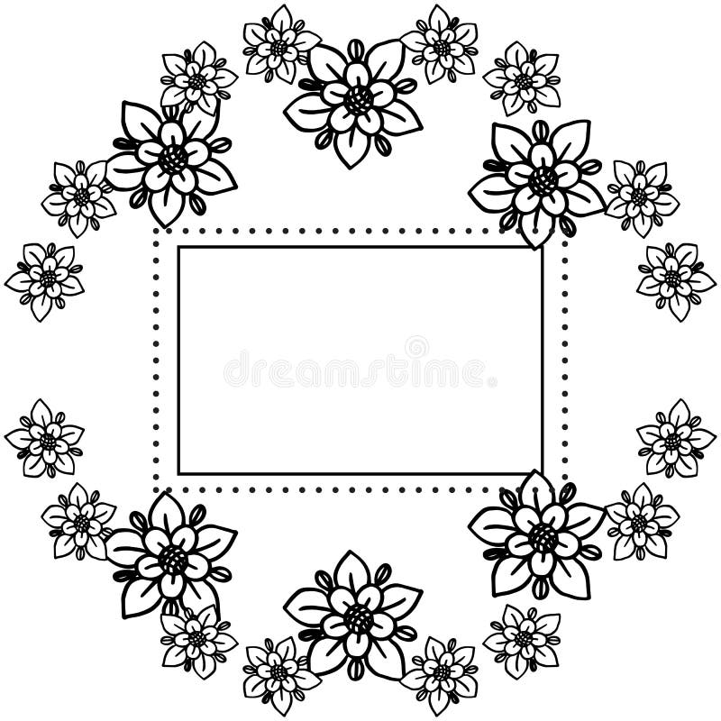 Vector Illustration Pattern Flower Frame with Beautiful Design Stock ...