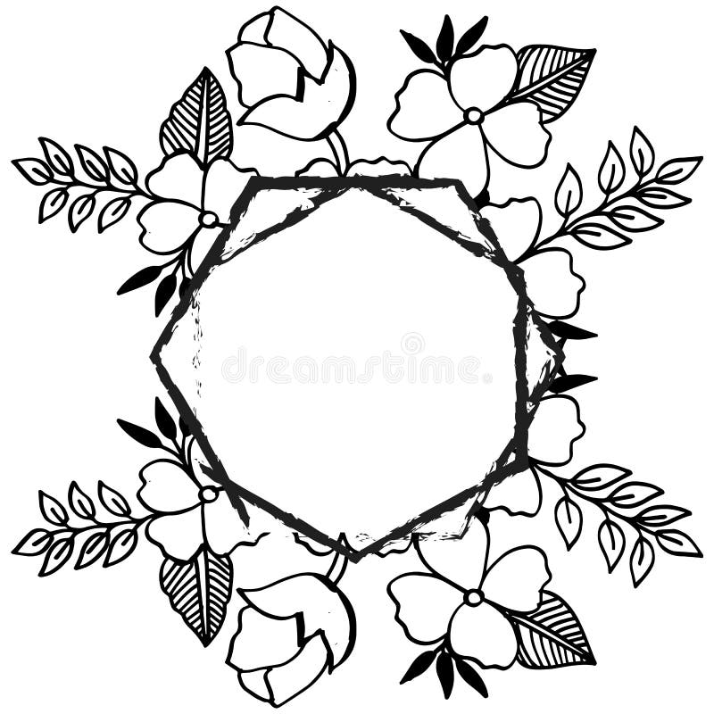 Vector Illustration Pattern Flower Frame for Invitation Card Stock ...