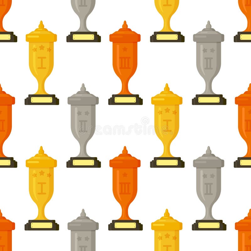 Vector Illustration of the Pattern of Gold Cups. Champion. Stock Vector ...