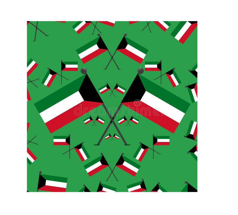 Vector Illustration of Pattern Kuwait Flags Stock Vector - Illustration ...