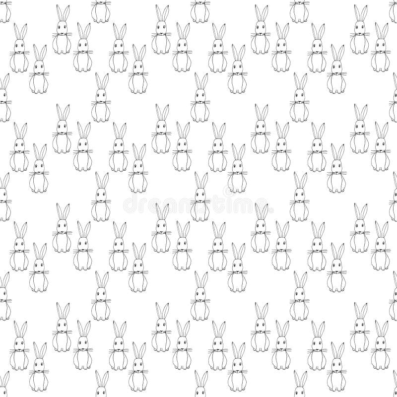 Vector Illustration of Pattern of Rabbits Stock Illustration ...