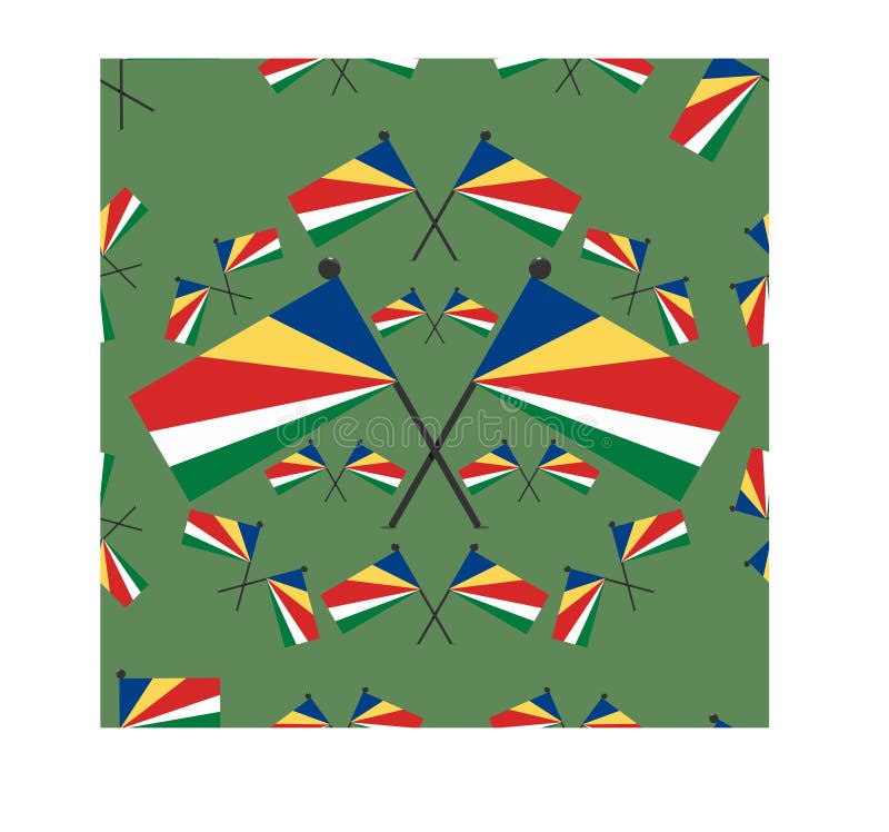 Seychelles Flags Collection. Vector Illustration Set Flags and Outline ...