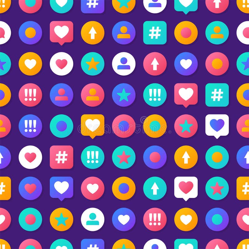 Vector Illustration Pattern Social Media Communication Concept with ...
