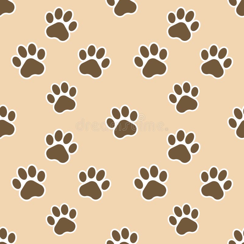 Vector Illustration of Paw Print. Seamless Pattern. Vector. Stock ...