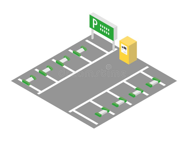 Vector Illustration of Pay Parking Lot Stock Vector - Illustration of ...