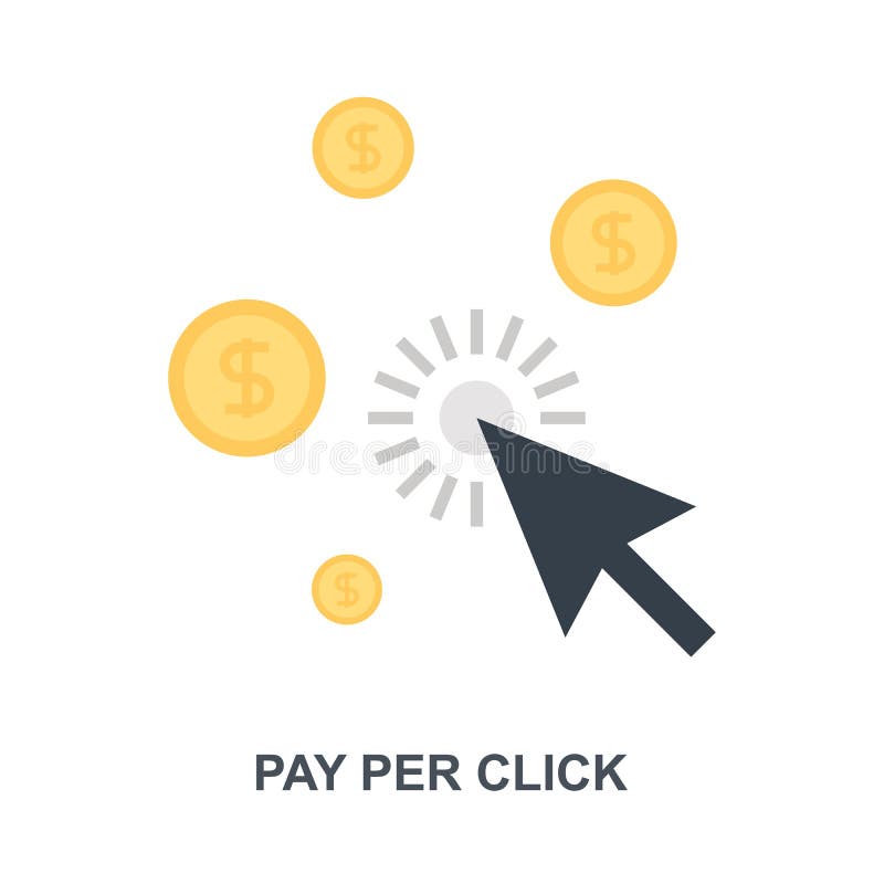 Pay Per Click icon concept stock vector. Illustration of flat - 131333349