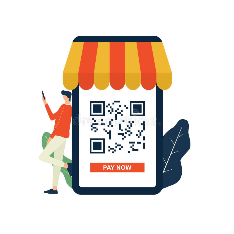 Qr Code and Online Payment Concept Stock Vector - Illustration of sale ...