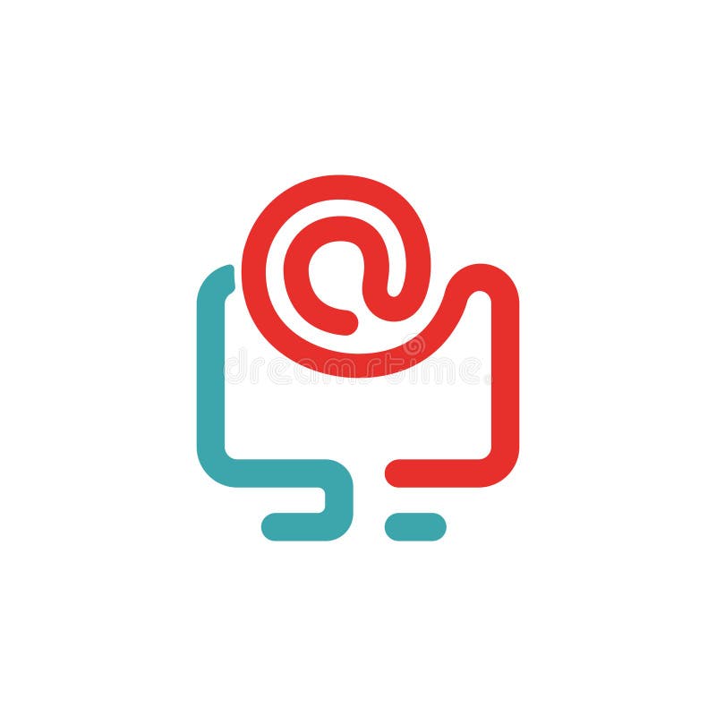 Vector Illustration of PC and E-mail Icon. Stock Vector - Illustration ...