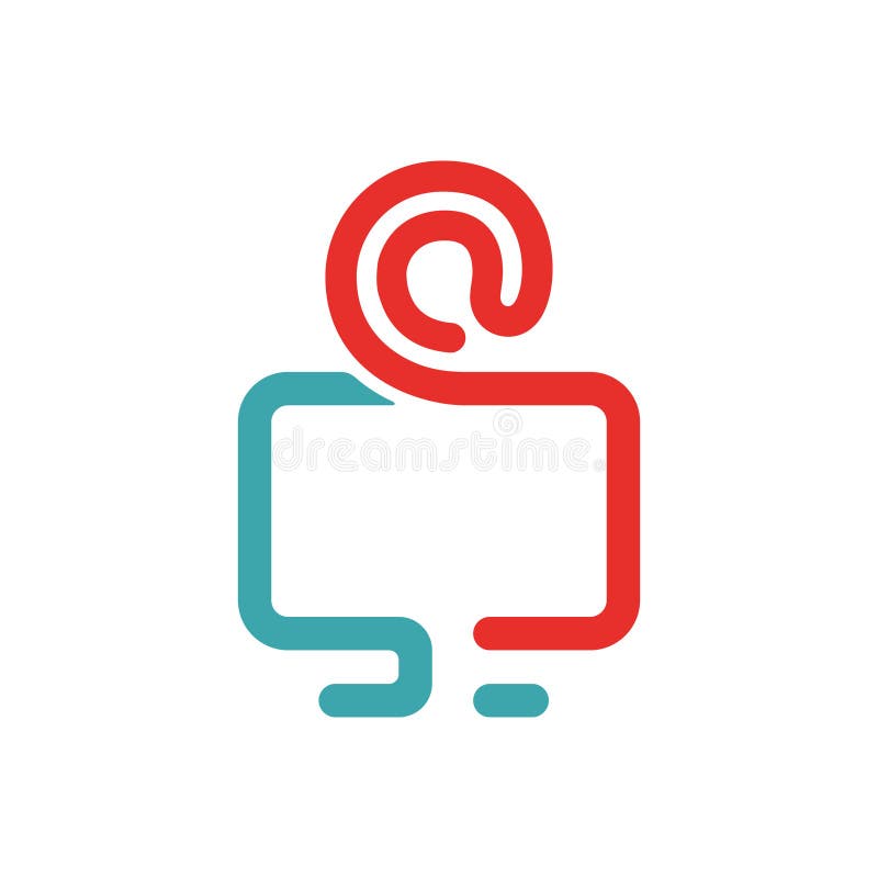 Vector Illustration of PC and E-mail Icon. Stock Vector - Illustration ...