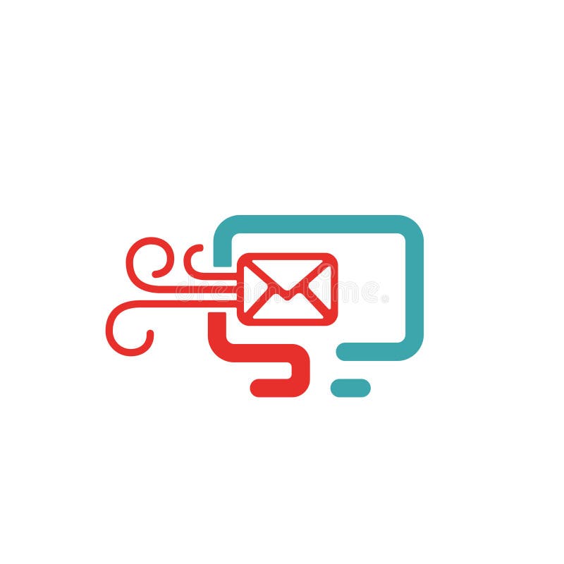 Vector Illustration of PC and Mail Icon. Stock Vector - Illustration of ...