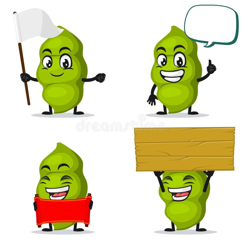 Vector Illustration of Peas Mascot or Character Stock Vector ...