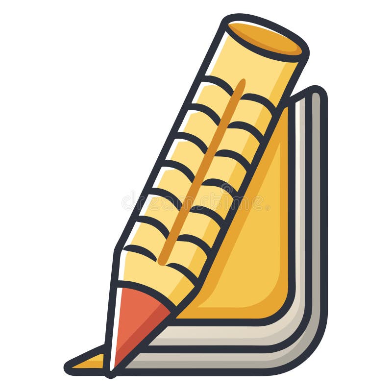 Pencil Writing in Notebook Vector Illustration, School Education ...