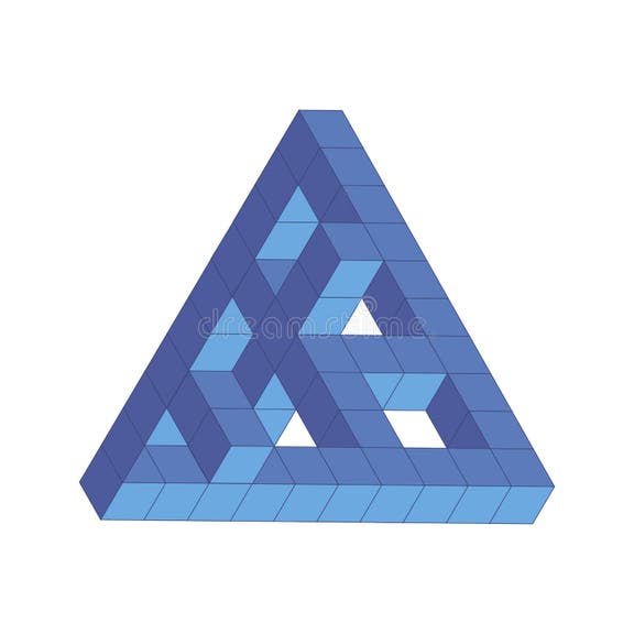 Vector Illustration of the Penrose Triangle, Blue Cube Stock Vector ...