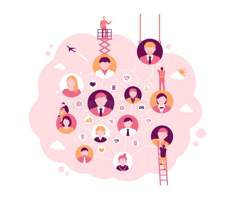 Vector Illustration of People Relationships and Connections Stock ...