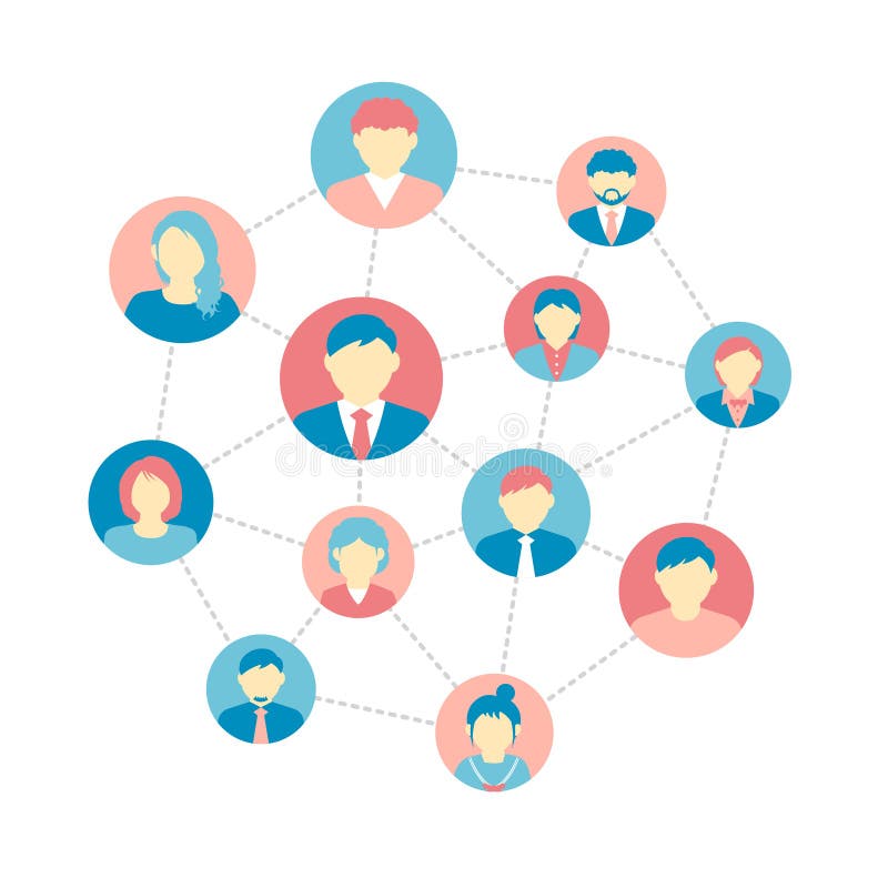 Vector Illustration of People Relationships and Connections Stock ...