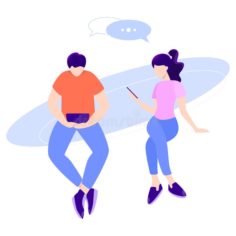 Vector Illustration of People Using Different Technique Device. Stock ...