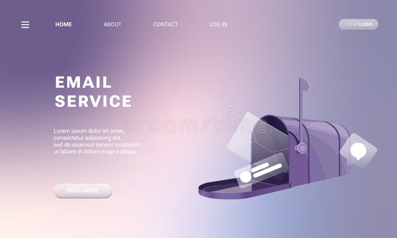 Postal Service, Mail Box and Email Delivery Concept Illustration Stock ...