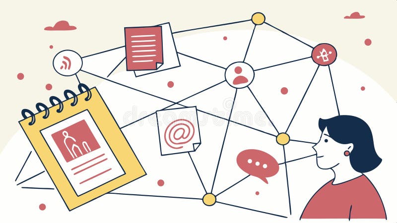 Person Presenting Network Graph, Business Connections Vector Design ...