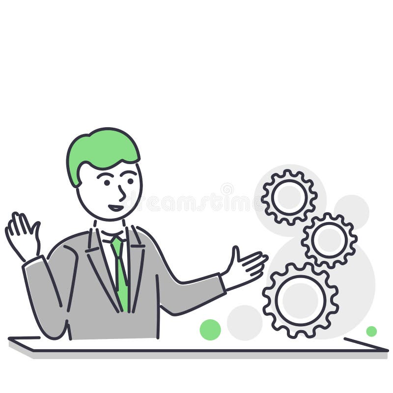 Vector Illustration of a Person Presenting a New Project. Stock Vector ...