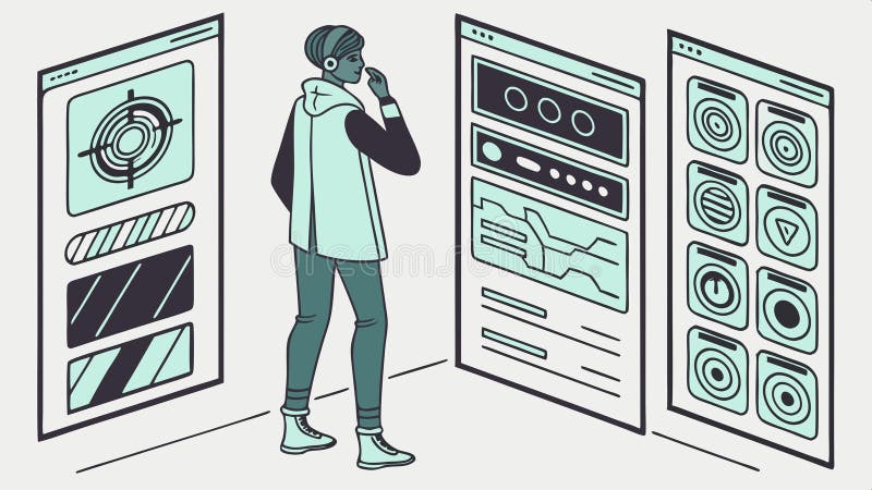 Person Using Tablet, Mobile Technology Illustration Vector Design ...