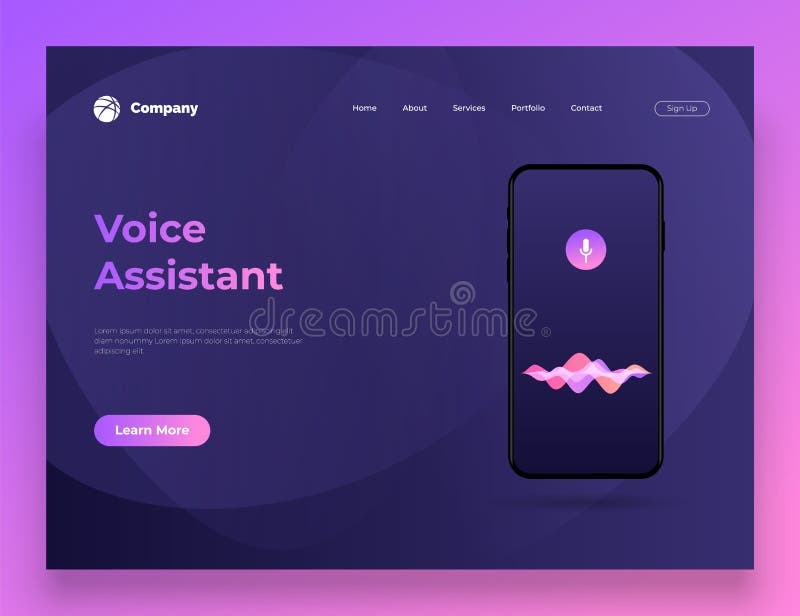 Vector Illustration Personal Assistant and Voice Recognition on Mobile ...