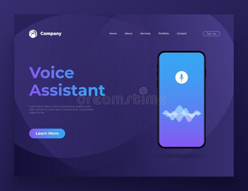 Vector Illustration Personal Assistant And Voice Recognition On Mobile ...