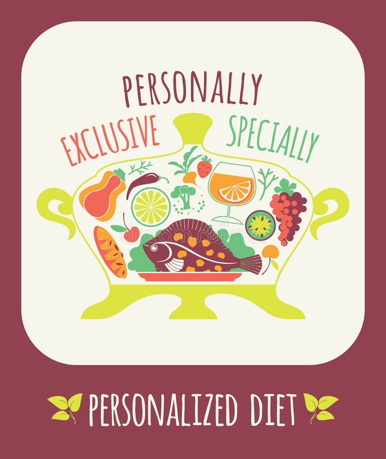 Vector Illustration of Personalized Diet. Stock Vector - Illustration ...