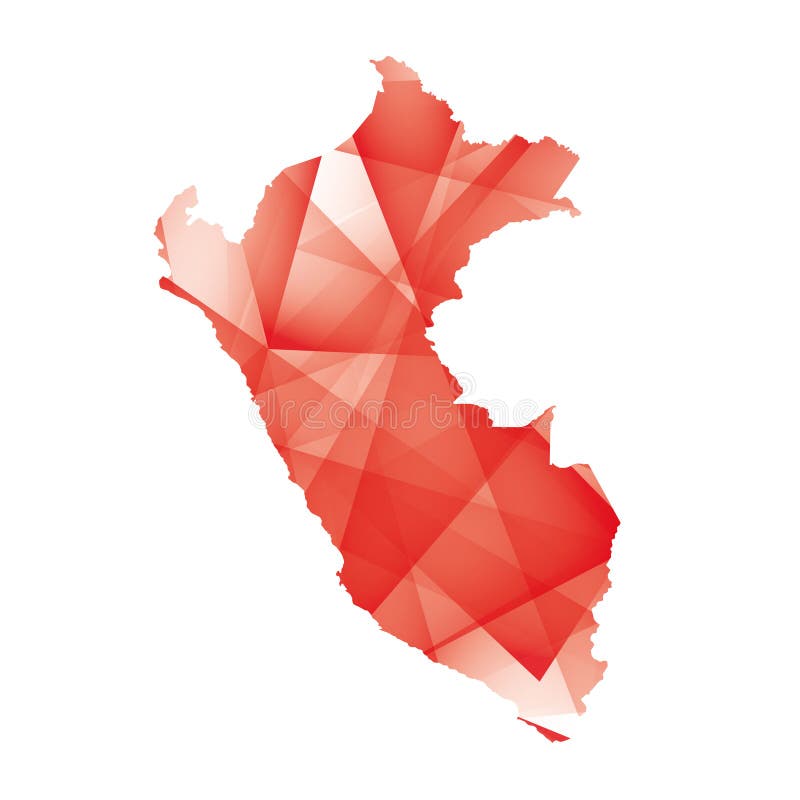 Vector Illustration of Peru Map with Red Colored Geometric Shapes Stock ...