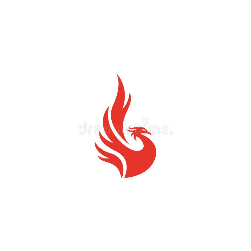 Vector Illustration of a Phoenix and Fire for an Icon, Symbol or Logo ...