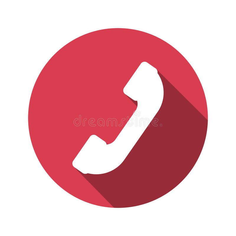 Vector Illustration of Phone Receiver Flat Design Icon Stock Vector ...