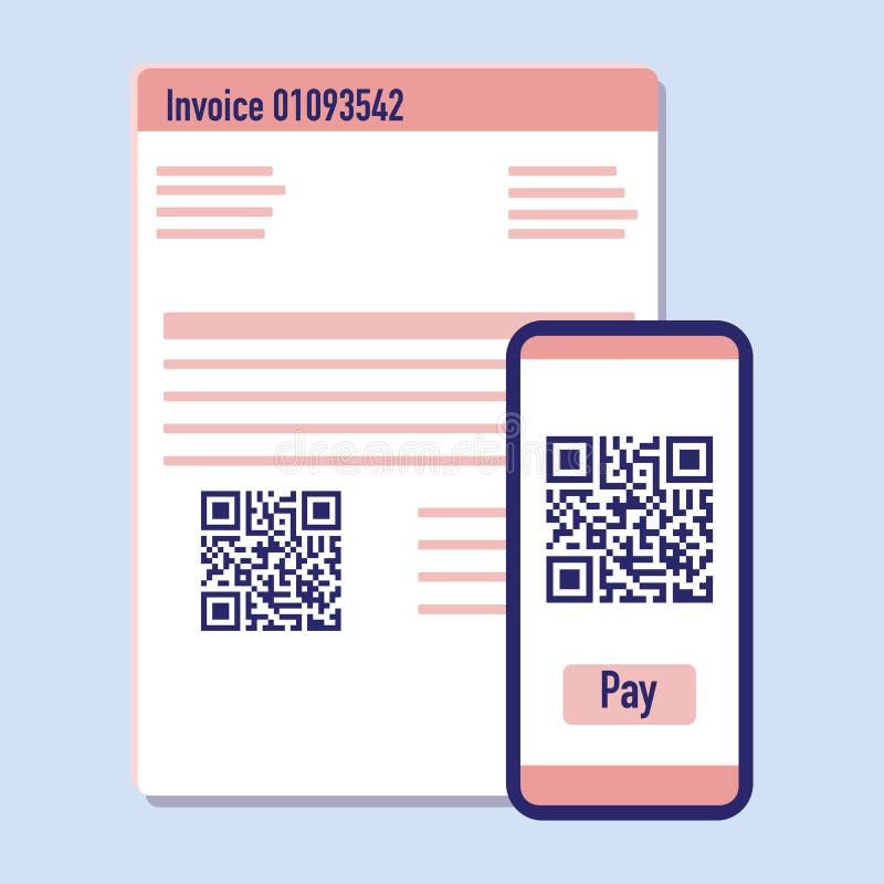 Phone Scan Qr Code For Payment Invoice. Vector Stock Vector ...