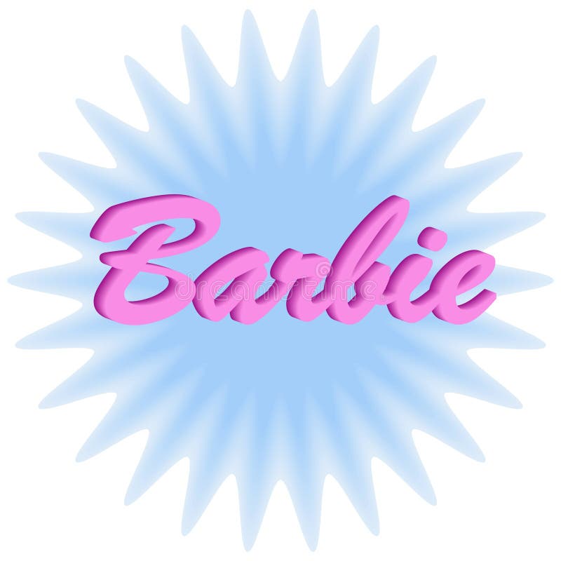 Vector Illustration of the Phrase Barbie on a Blue Background Editorial ...
