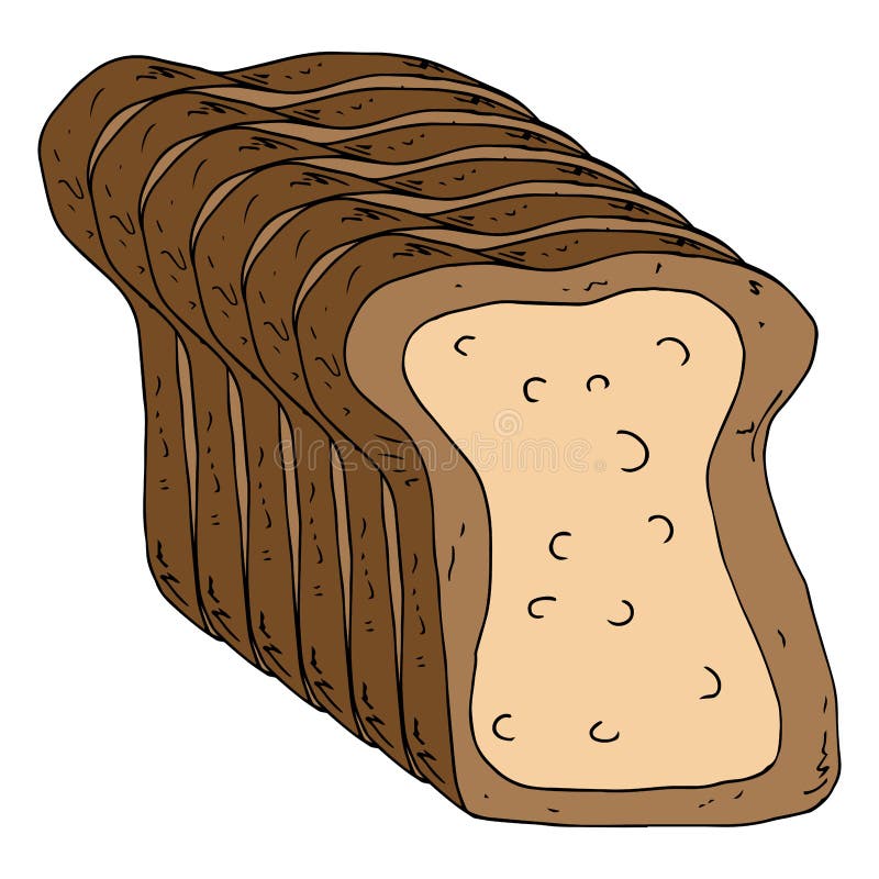 Bread Icon. Vector Illustration of a Piece of Bread. Hand Drawn Piece ...