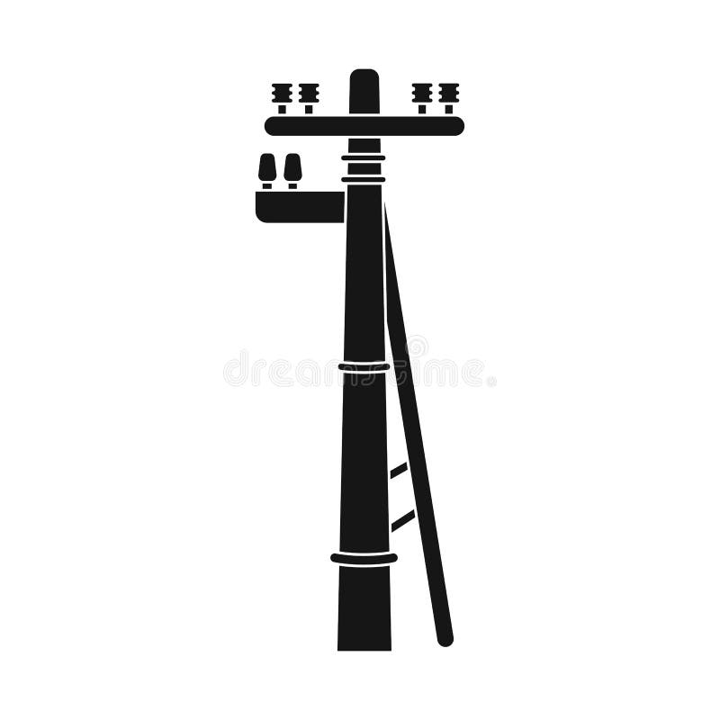 Vector Illustration of Pillar and Electrical Symbol. Web Element of ...