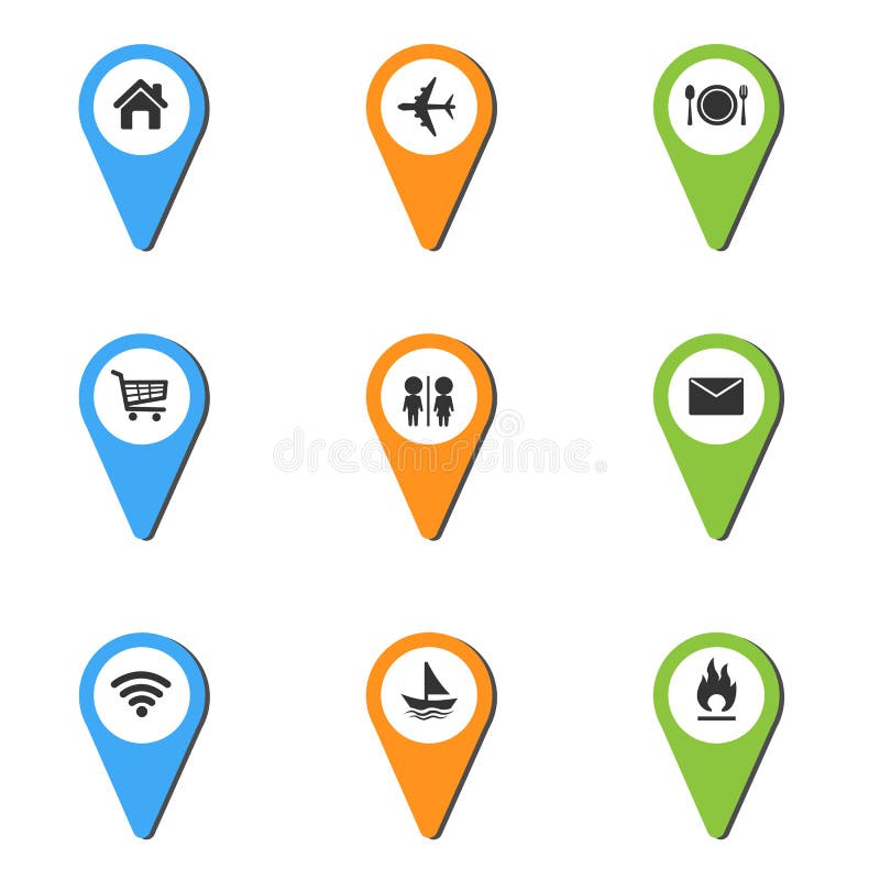 Vector Illustration of Pin Place Icon Stock Vector - Illustration of ...