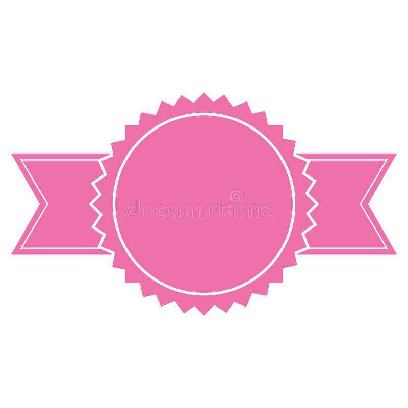 Vector Illustration of Pink Colored Award with Ribbon Banner Stock ...