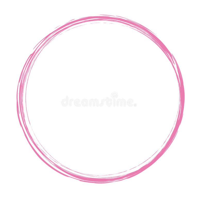 Vector Illustration of Pink Colored Circle Shape Brush Painted Banner ...