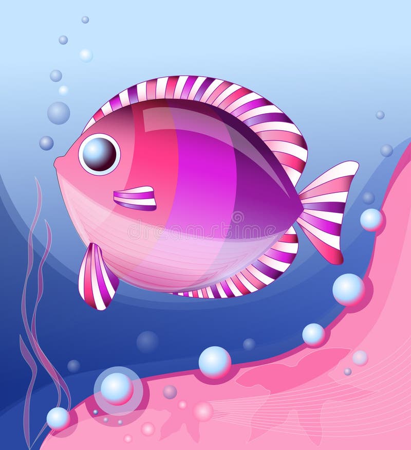 Vector Illustration of Pink Fish Stock Vector - Illustration of fish ...