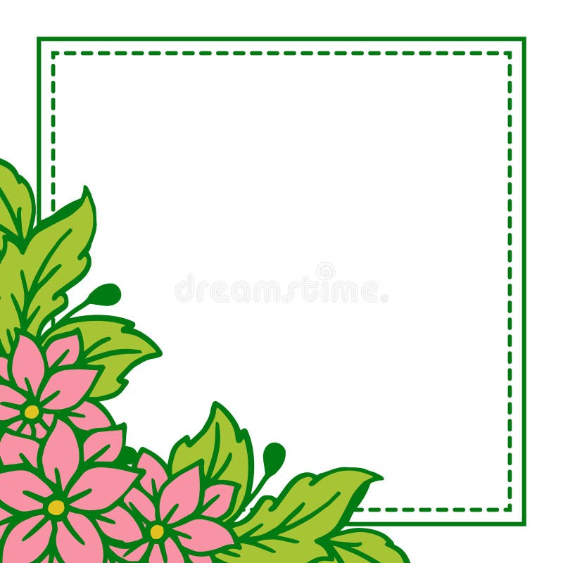 Vector Illustration Pink Flower Frame Abstract with Background Stock ...