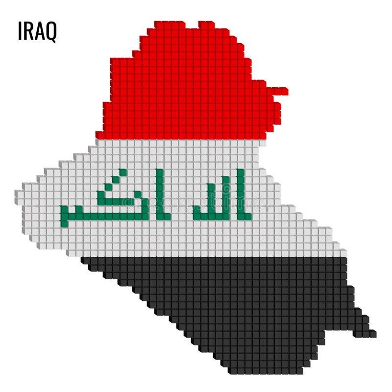 Vector Illustration Pixelated Geographical Map of Iraq Stock Vector ...