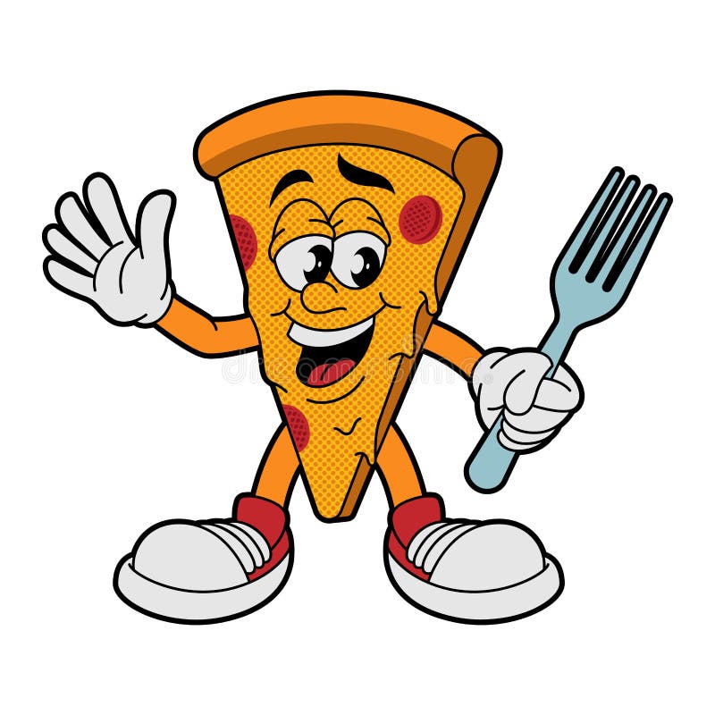 A Vector Illustration of a Pizza Character Stock Vector - Illustration ...