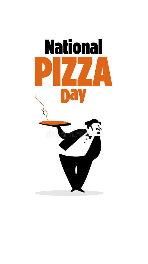 Vector Illustration of Pizza Day with. Cartoon Style Stock Illustration ...